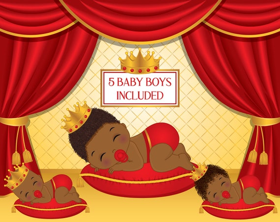 Baby Prince Clipart Newborn Royal Red Baby Shower Little | Etsy