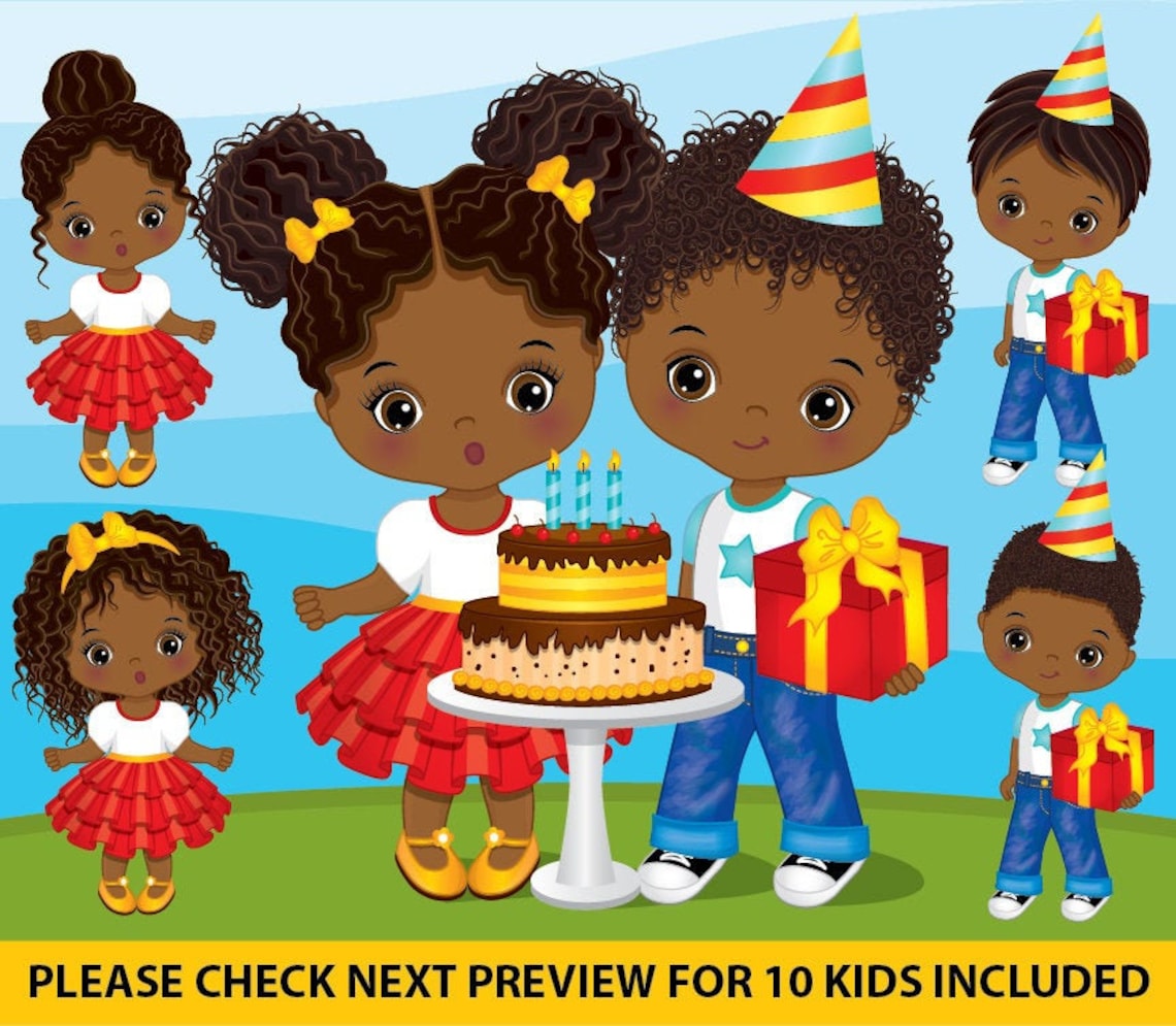 Happy Birthday Clipart Vector Party Clipart Girl Clipart | Etsy