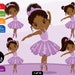 Purple Ballerina Clipart, Vector Ballerina, Ballet, Afro Puffs, Purple ...