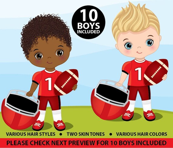American Football Clipart Vector Football Clipart Black Boy | Etsy