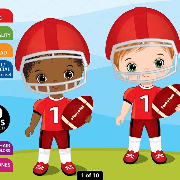 Football Boy Clipart - Etsy