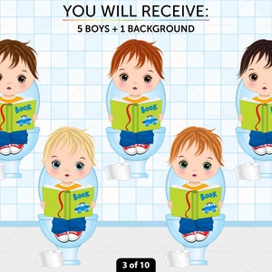 Boy Potty Training Clipart, Vector Education, Character, Bathroom ...