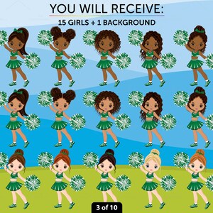 Cheerleader Clipart, Vector Cheer Girls, PNG Sport Girl, Cute Doll ...