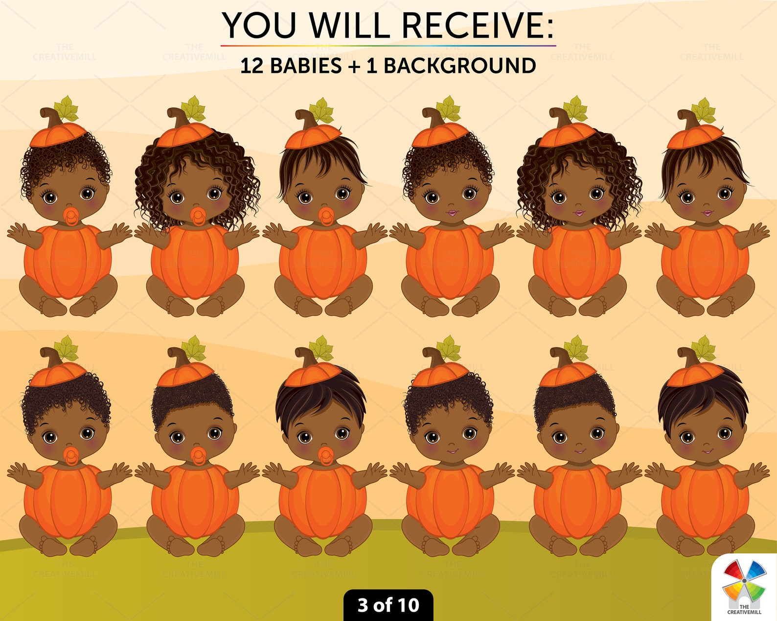 Little Pumpkin Clipart Vector Newborn Fall Black Baby Baby - Etsy