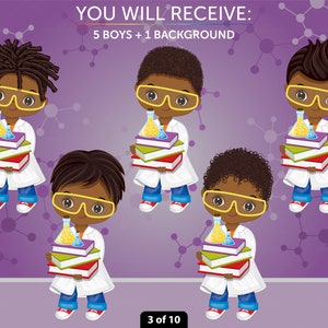 Little Scientist Clipart, Vector Chemistry, Afro Student PNG, Science ...