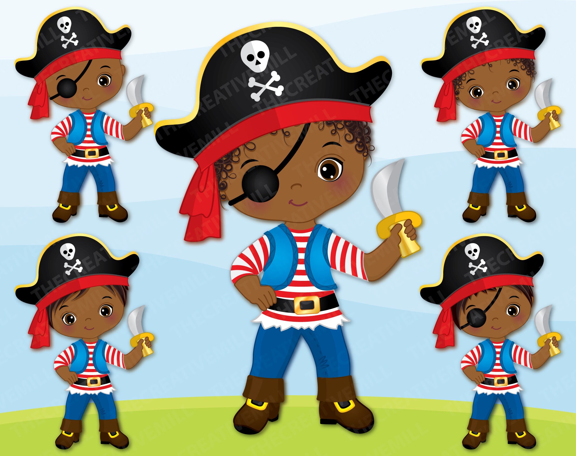 Pirate Boy Clipart Vector Pirate Clipart Boy Clipart | Etsy