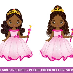 Princess Clipart - Vector Princess Clipart, Fairy Tale Clipart, African ...