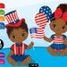 4th of July Baby Clipart - Vector Cute Black Baby Clipart, Independence ...