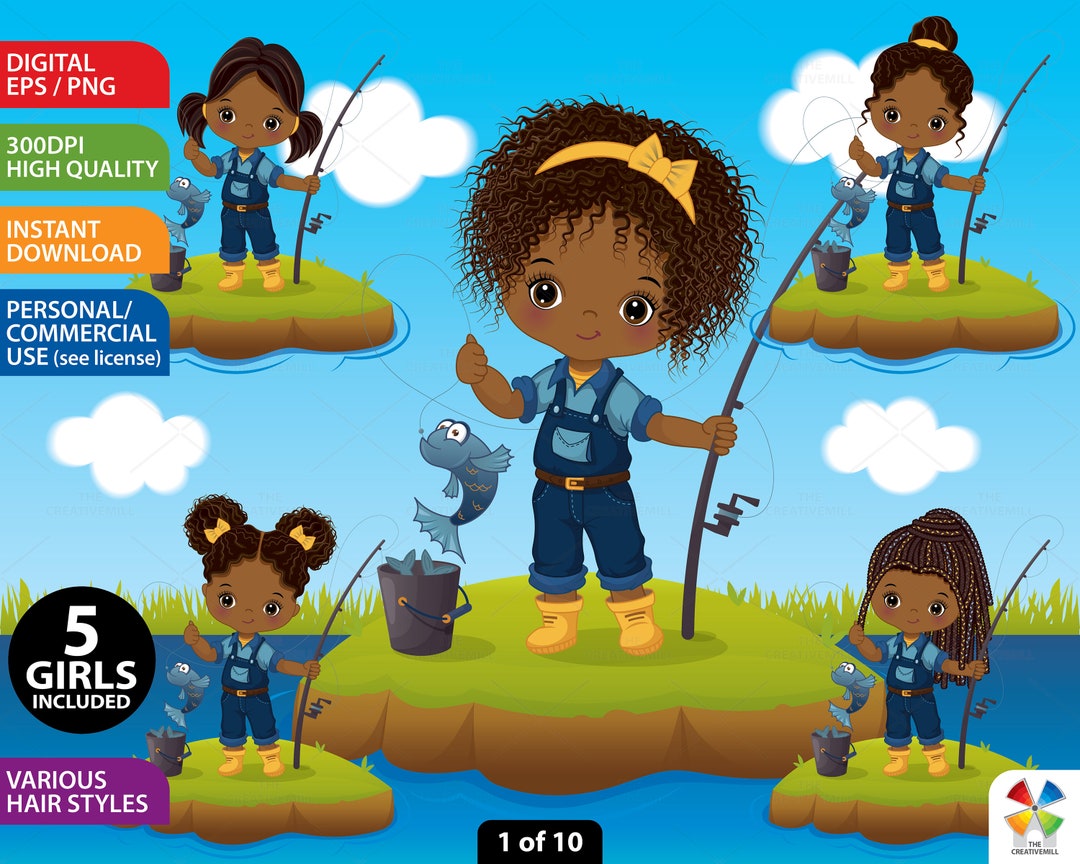 Fishing Girl Clipart, Vector Gone Fishing, Fisherwoman PNG, Fathers Day ...