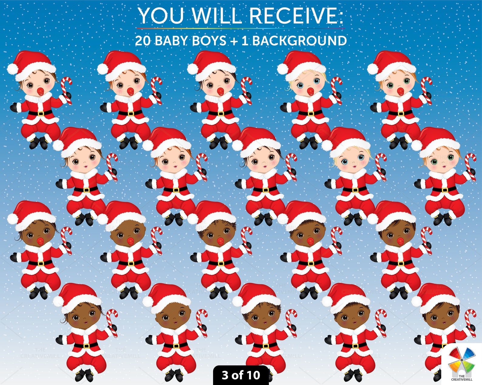 Baby Santa Clipart Vector Christmas Xmas Little Santa PNG - Etsy