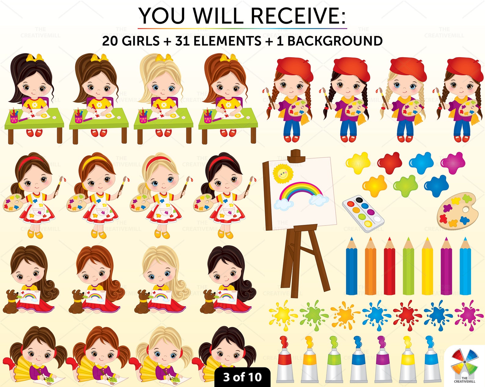 Artist Clipart Vector Little Artist Back to School - Etsy