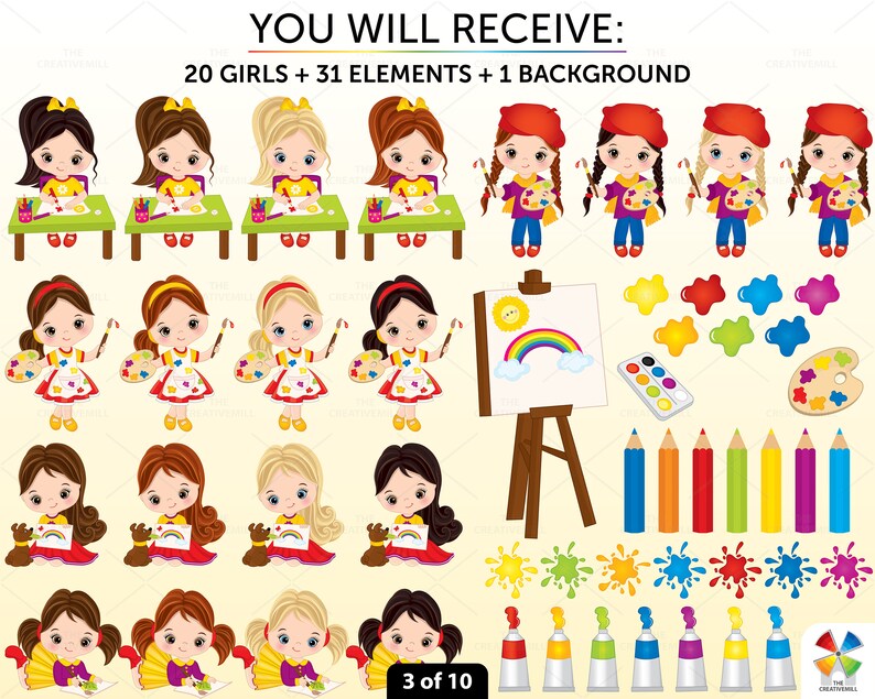 Artist Clipart Vector Little Artist Back to School - Etsy