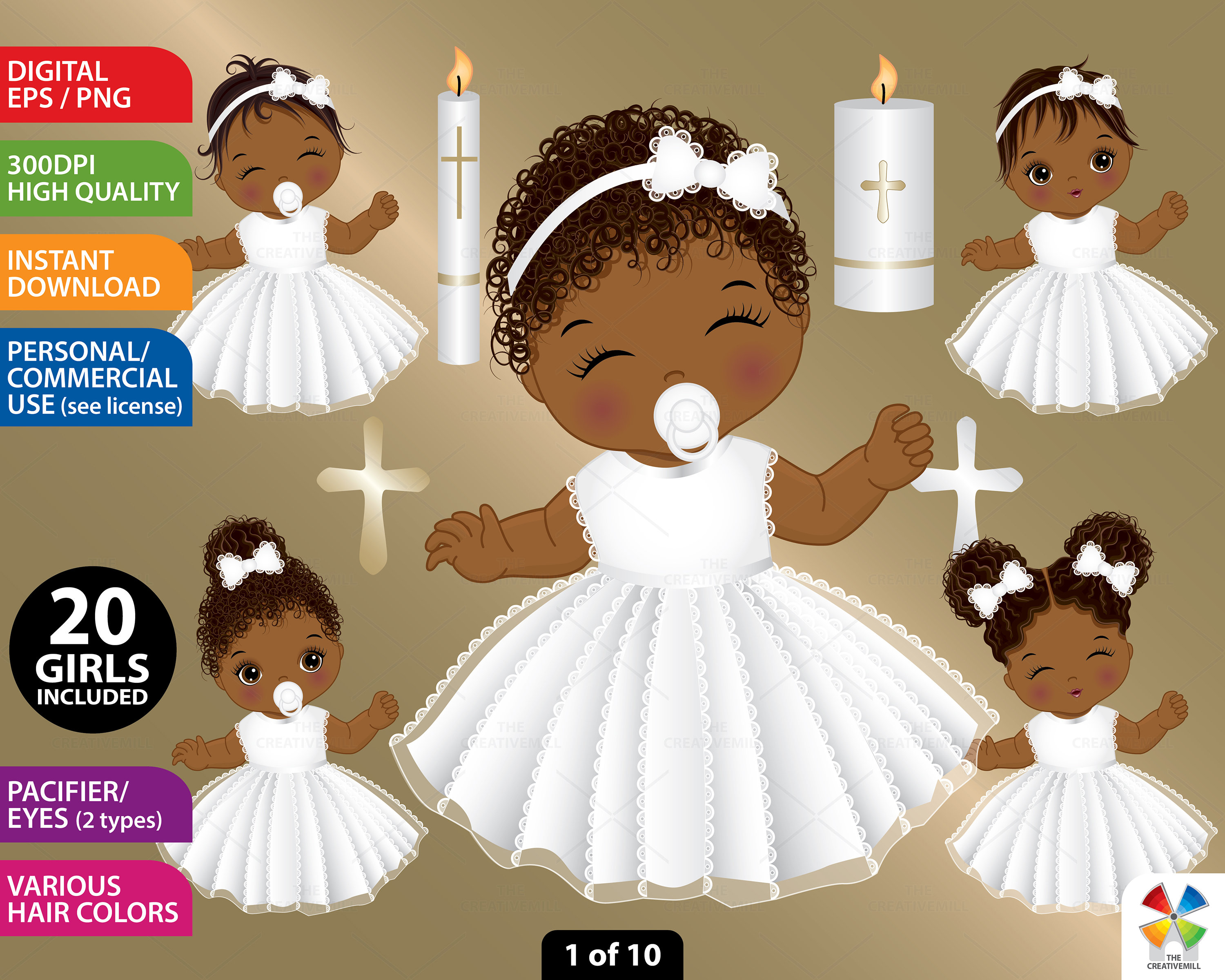 Baptism Baby Clipart Vector Newborn Christening African - Etsy Canada