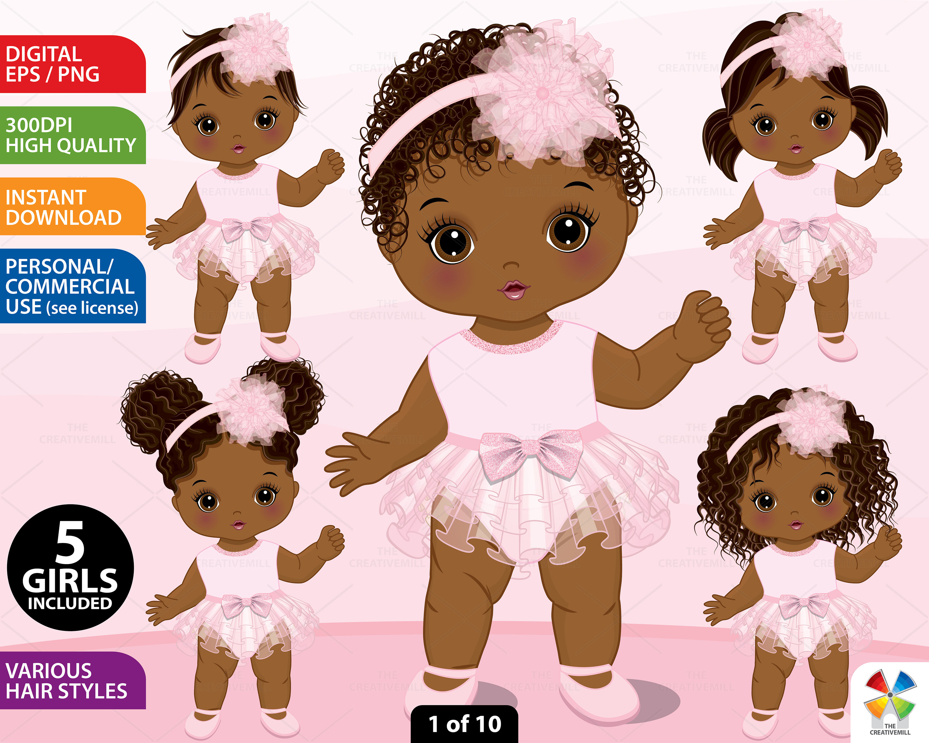 Black Baby Girl Clip Art