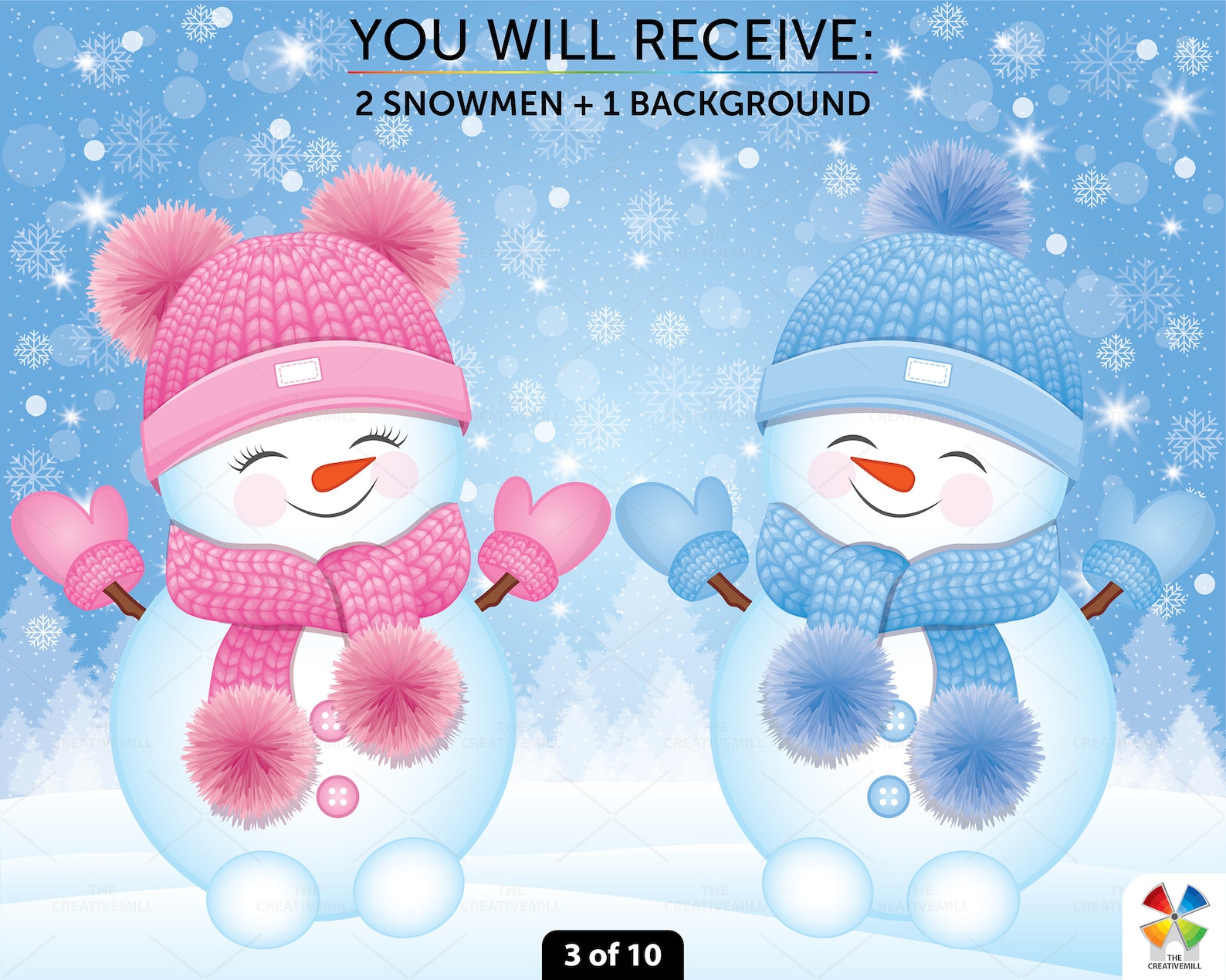 Snowman Clipart, Vector Baby Snowman, Merry Christmas, Xmas PNG, Cute ...