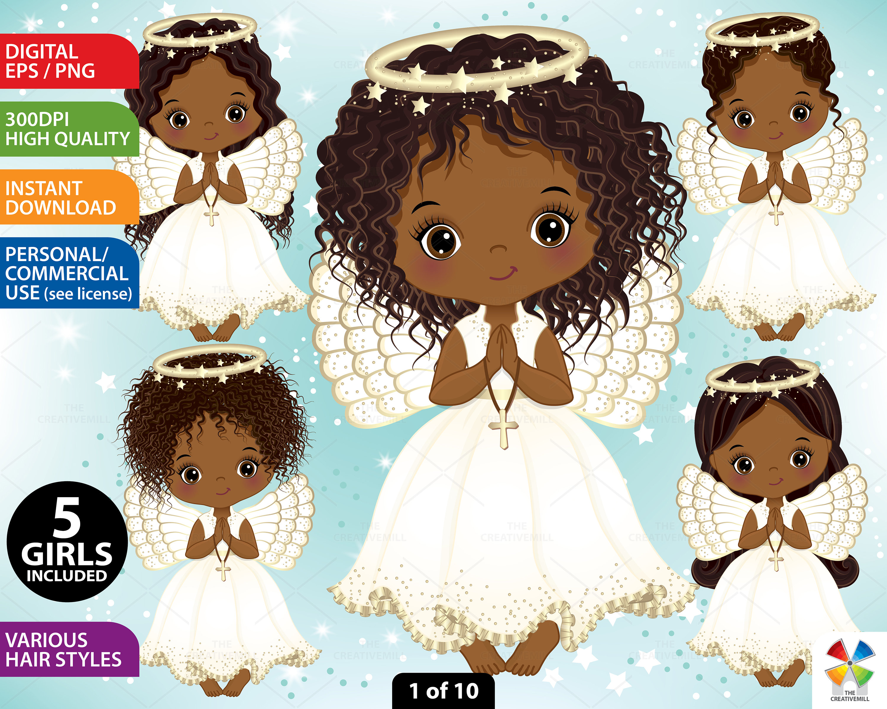 African American Angel Clipart