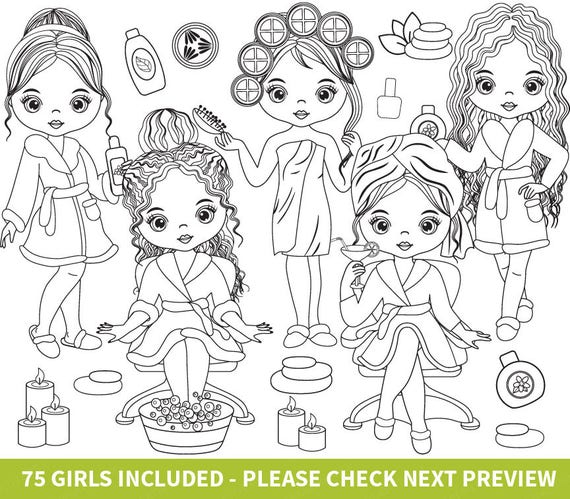75 Spa Girls Clipart Vector Spa Girl Spa Party Clipart Spa - Etsy New ...