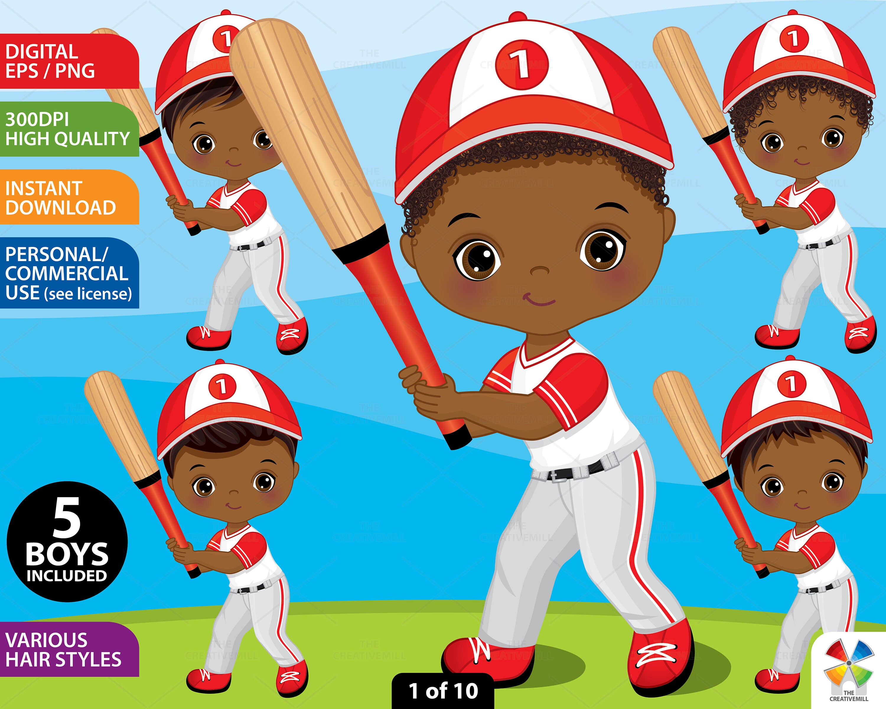 Child Baseball Player Clipart