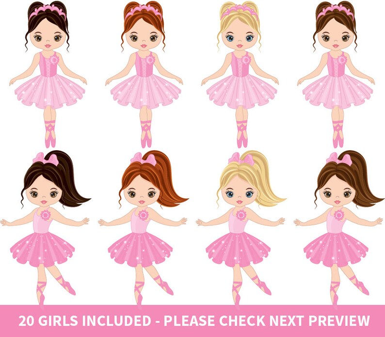 Ballerina Clipart Vector Ballerina Clipart Ballet Clipart | Etsy