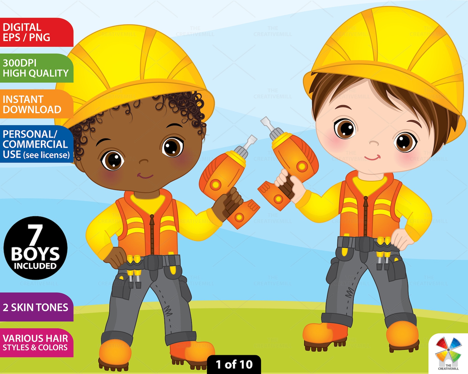 Construction Boys Clipart - Vector Construction Clipart, Boys Clipart ...
