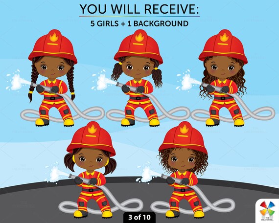 Clip Art Firefighters Girls