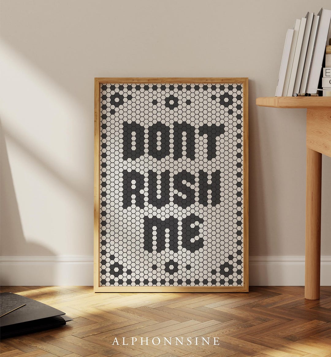 Don't Rush Me Poster Print Sign Printable Download, Bistro Tile Letter ...