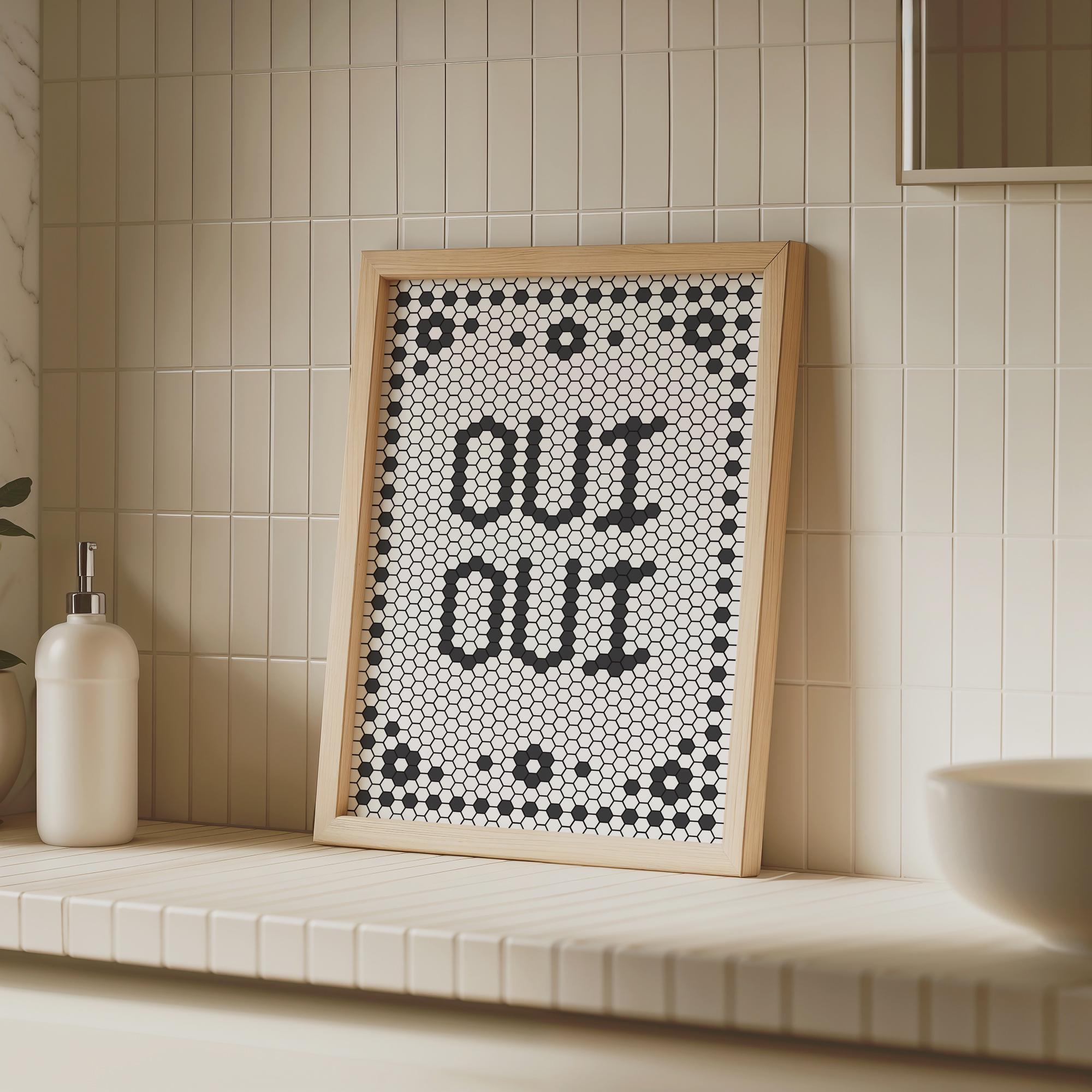 Oui Oui Print Printable, Bistro Tile Letter Wall Art, Mosaic Tile ...