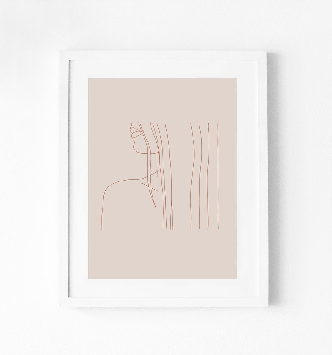 Female Line Drawing Printable Wall Art Modern Line Drawing - Etsy
