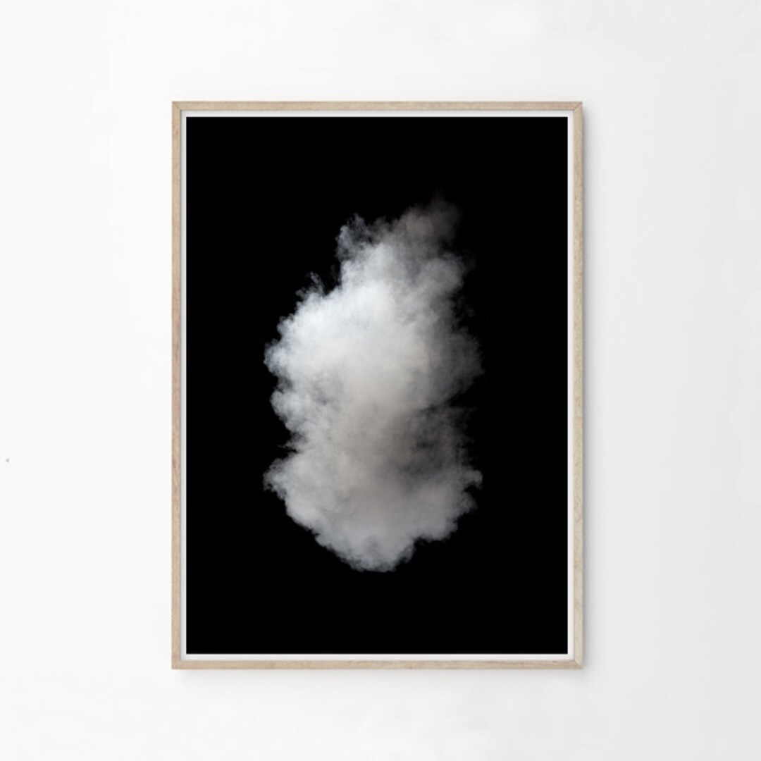 Cloud Print, Cloud Art Print, Smoke Print, Smoke Wall Art Print, Black ...