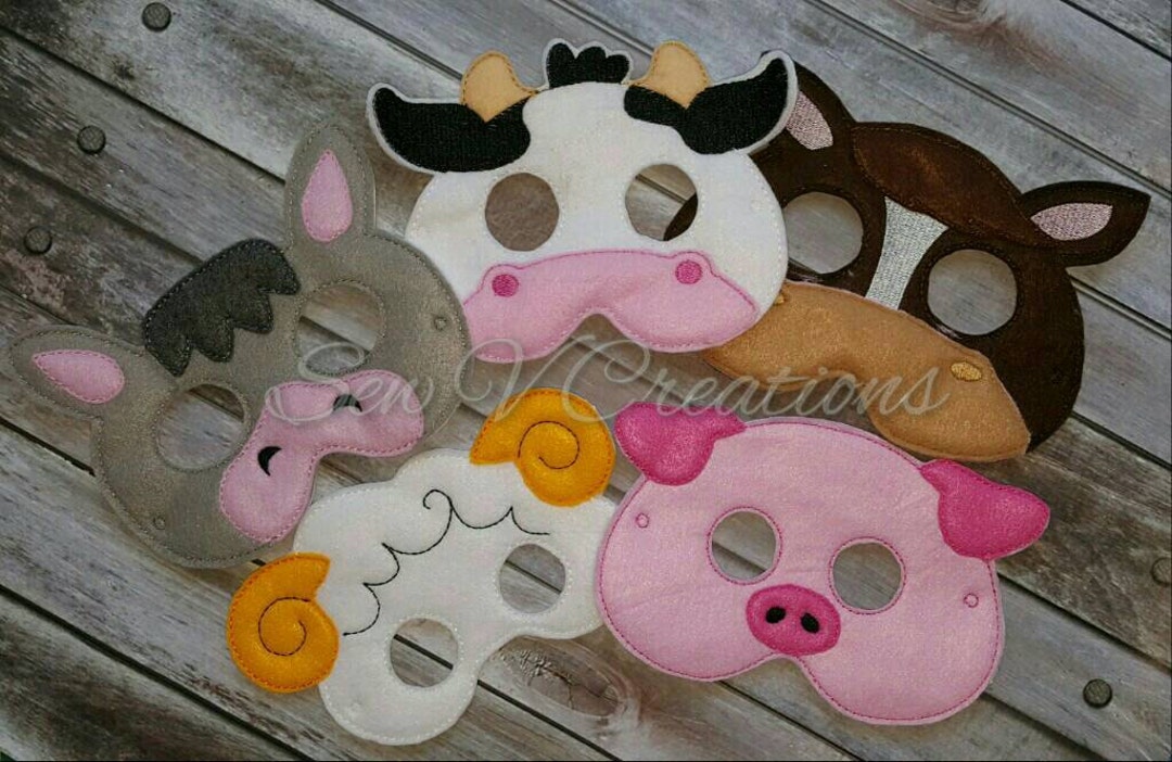 Barnyard Animal Masks, Nativity Animals, Christmas Plays. - Etsy