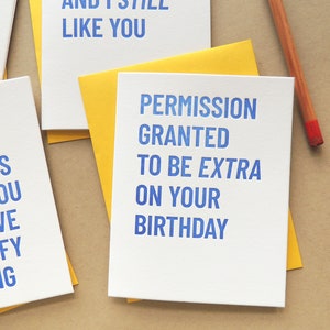 Extra on Your Birthday Card, Letterpress - Etsy