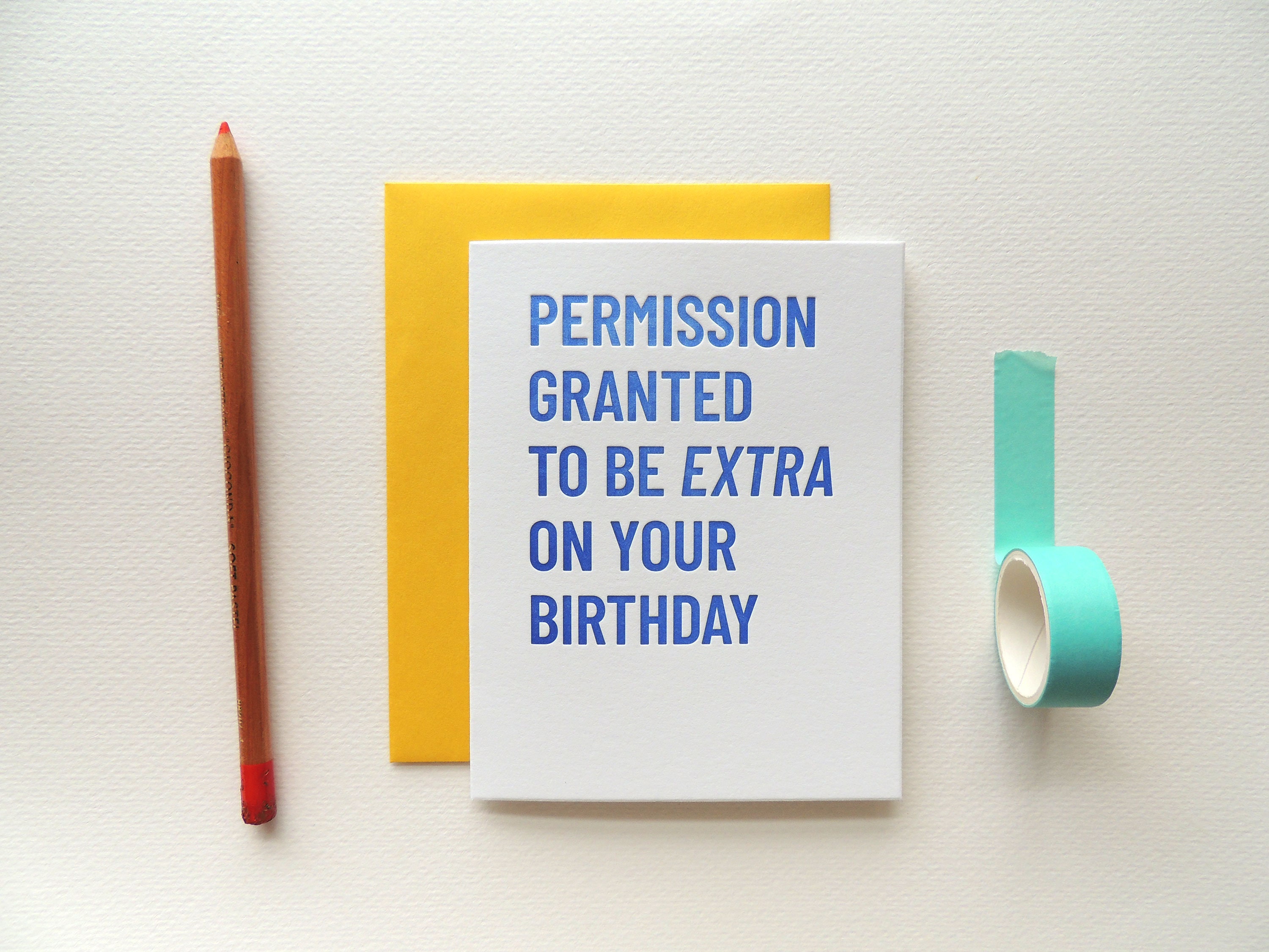 Extra on Your Birthday Card Letterpress - Etsy