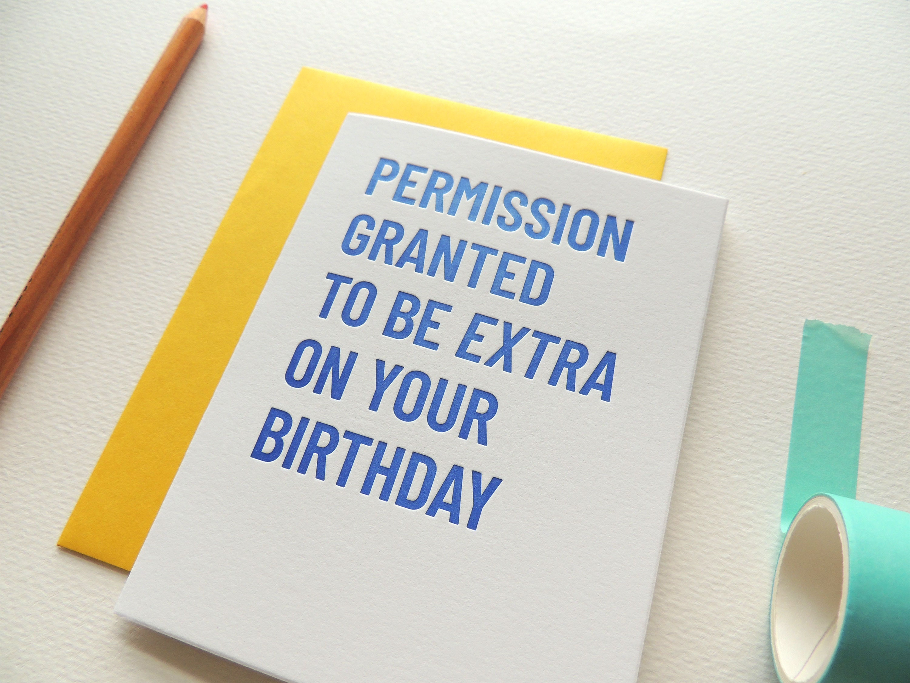 Extra on Your Birthday Card Letterpress - Etsy