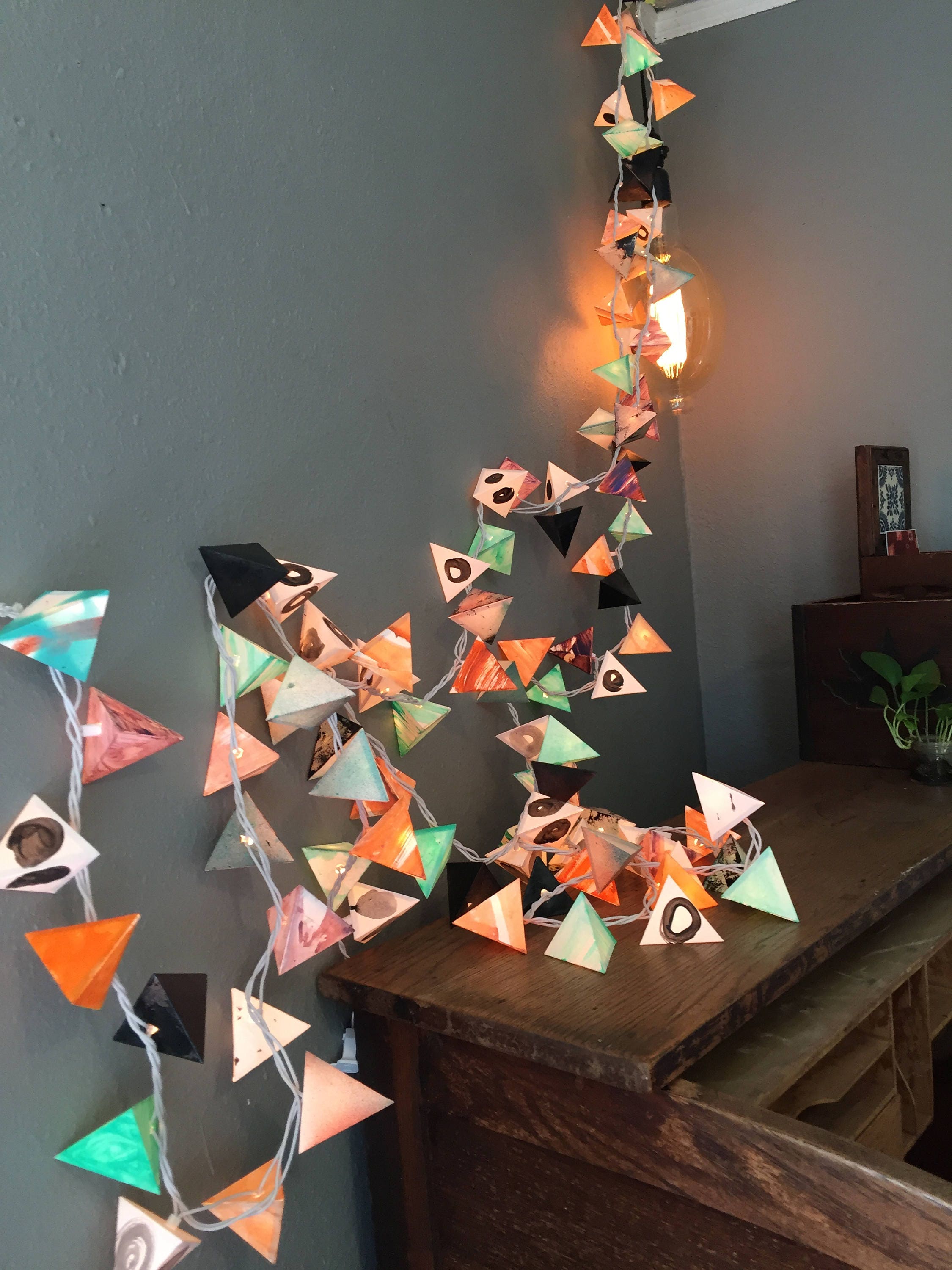 Origami Light String PAST PRESENT FUTURE Handmade Paper | Etsy