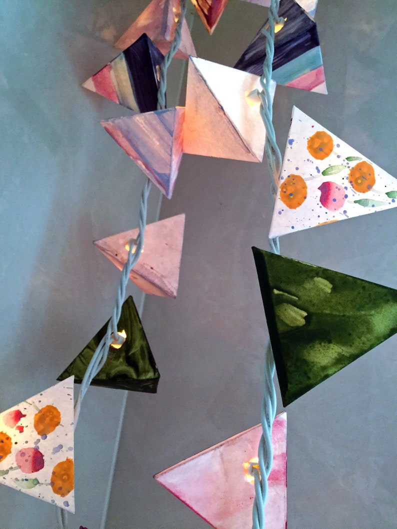 THE PEACH TREE Paper Origami Lanterns in Emerald Orange | Etsy