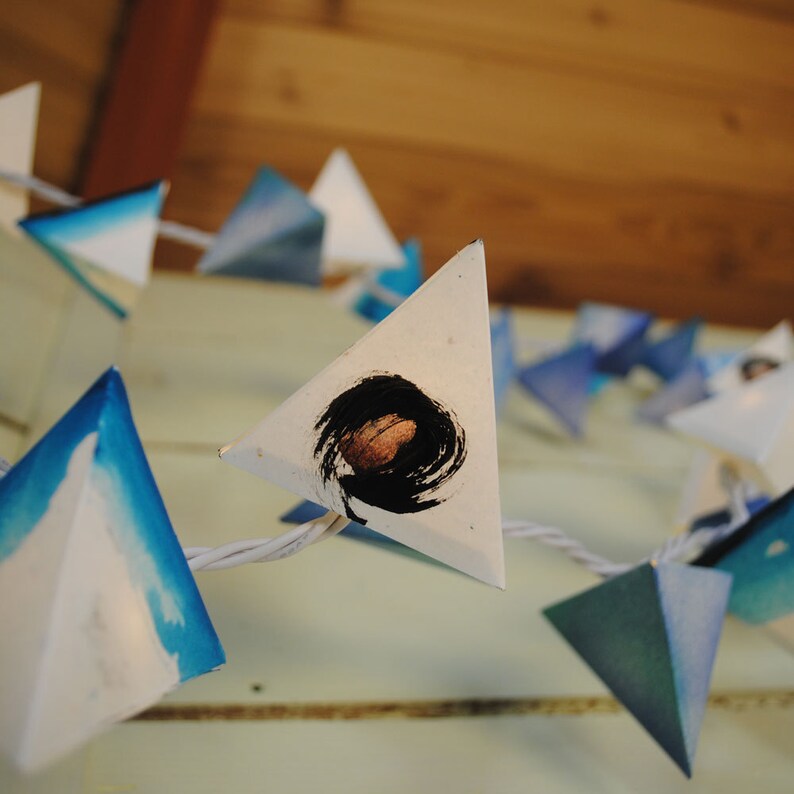 Paper Pyramid Lanterns - CHEMTRAILS - Modern Geometric Light Garland ...