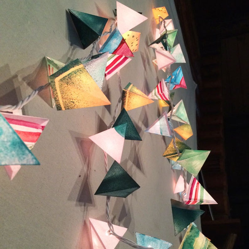 Paper Pyramid Light Garland RADIOACTIVITY Handmade Paper - Etsy