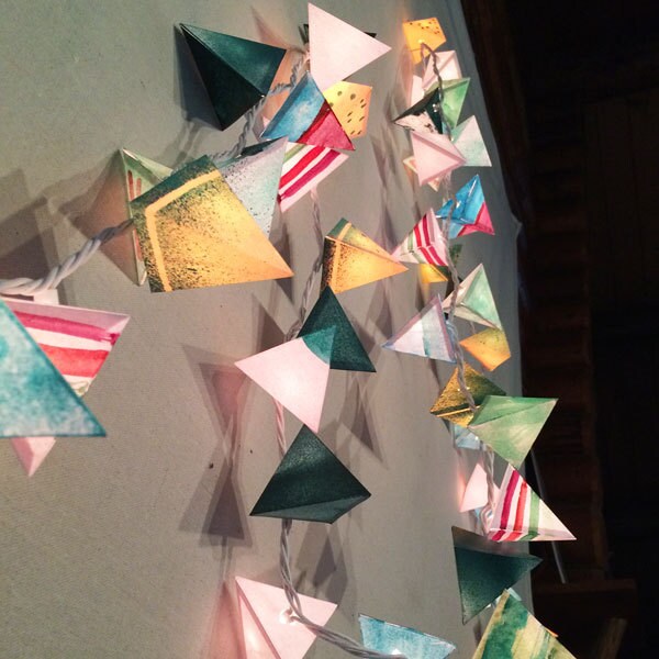 Paper Pyramid Light Garland - RADIOACTIVITY - Handmade Paper Lanterns ...