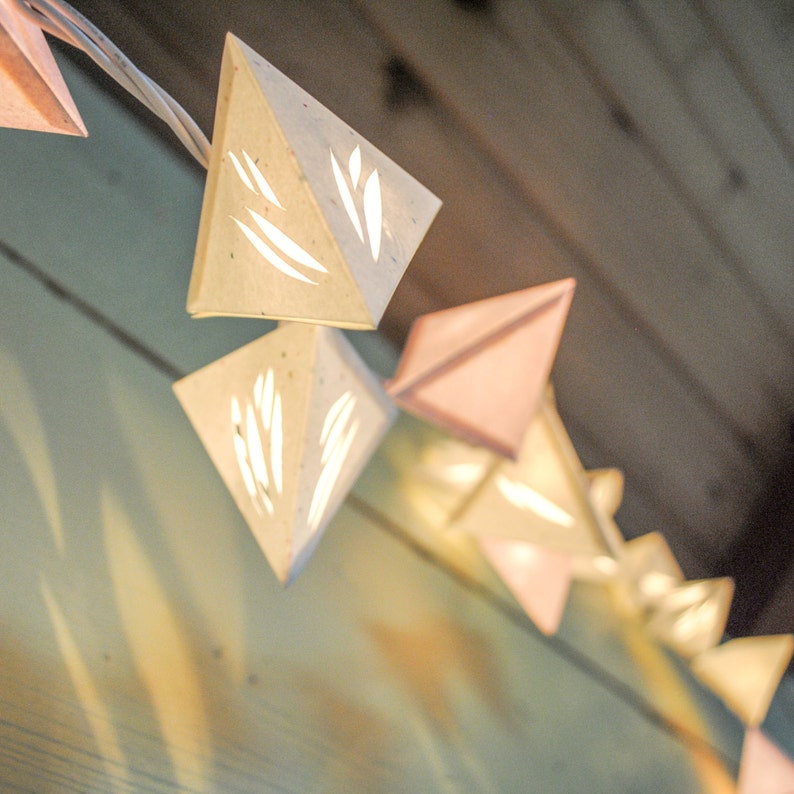 Paper Lantern Garland METEOR Handmade Geometric Lanterns - Etsy