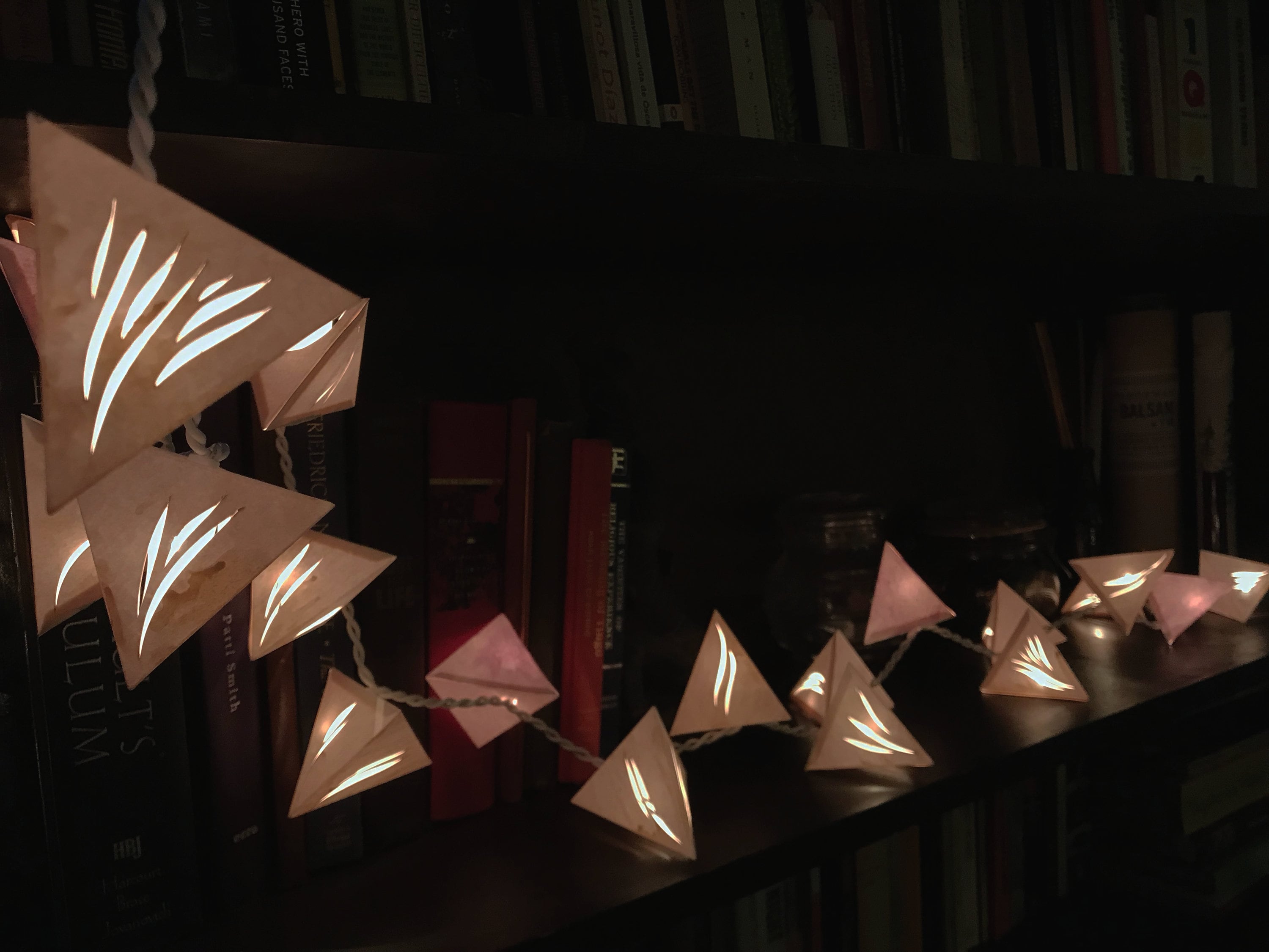 Paper Lantern Garland METEOR handmade geometric lanterns | Etsy