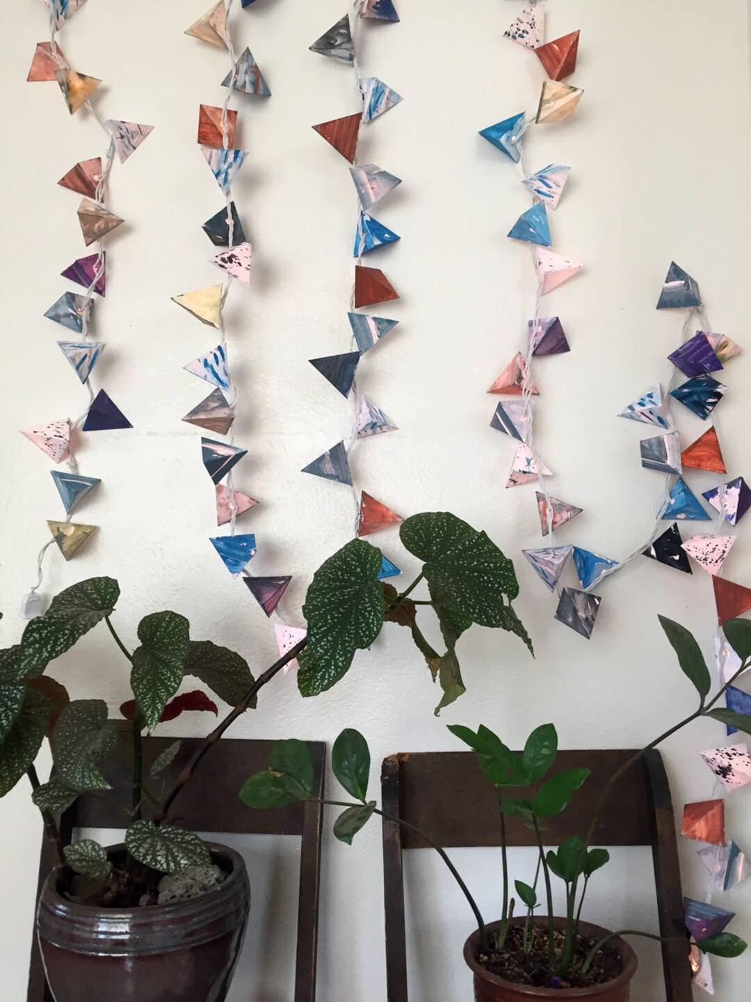 Hanging Indoor Lights - THE FAR FIELD - Paper Pyramid Lanterns in Plum ...