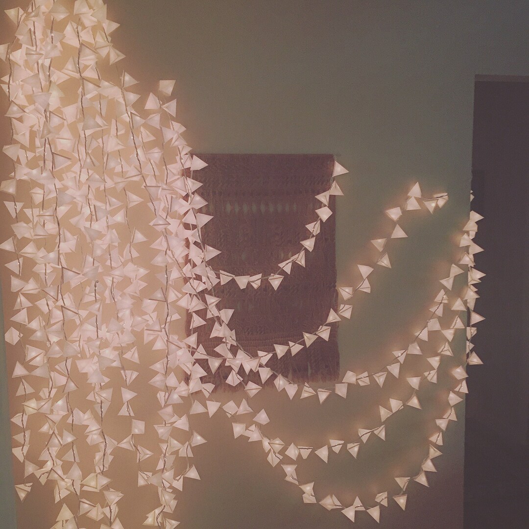 Paper Pyramid Lanterns - CIRRUS - Minimalist Light Garland - Simple ...