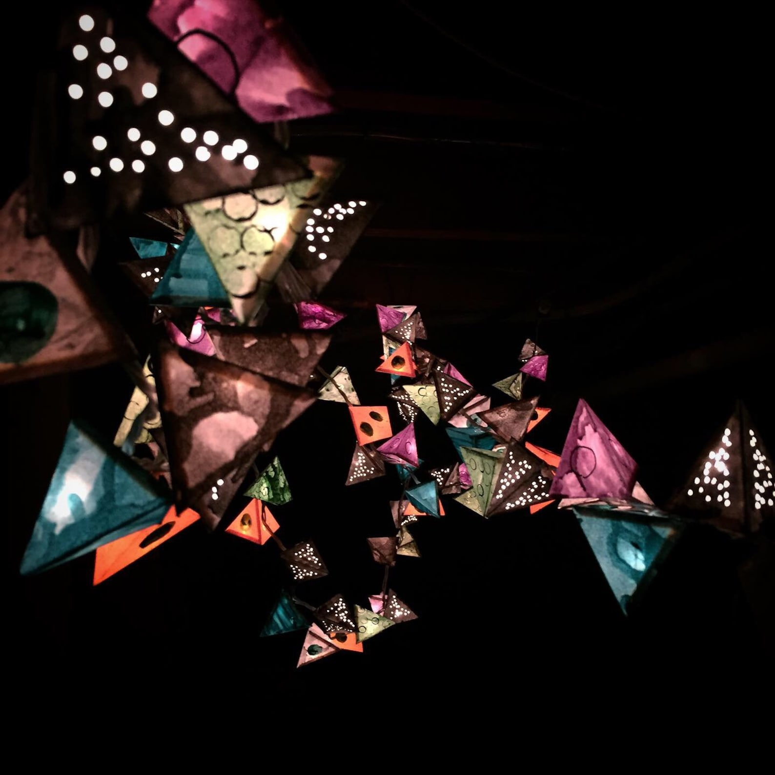 Paper Lanterns ALASKAN MOON Origami Lights in Purple | Etsy