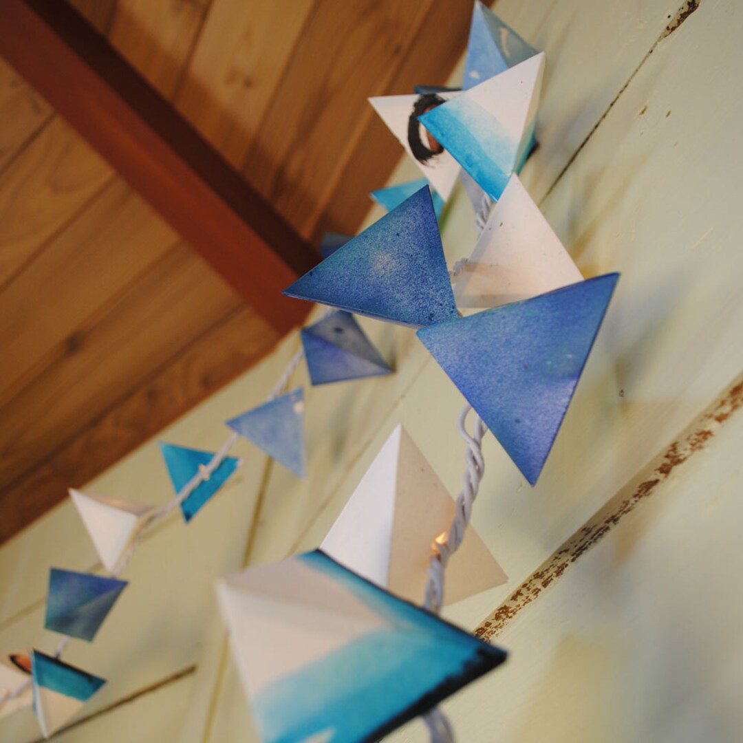 Paper Pyramid Lanterns - CHEMTRAILS - Modern Geometric Light Garland ...