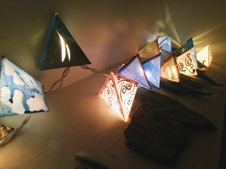 Origami Lanterns - THE SUMMER BREEZE - Handmade Paper Light Garland in ...