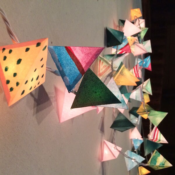 Paper Pyramid Light Garland - RADIOACTIVITY - Handmade Paper Lanterns ...