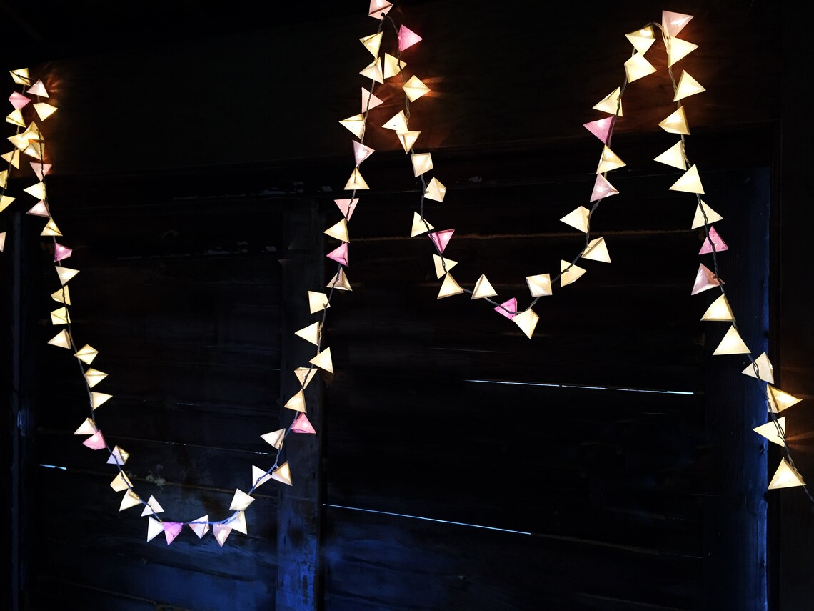 Paper Lantern Garland METEOR handmade geometric lanterns | Etsy
