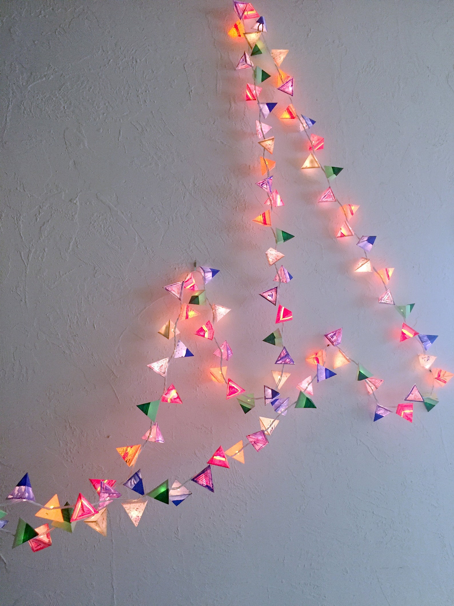 Neon Lantern Garland - BE HERE NOW - Handmade Psychedelic Fairy Lights ...