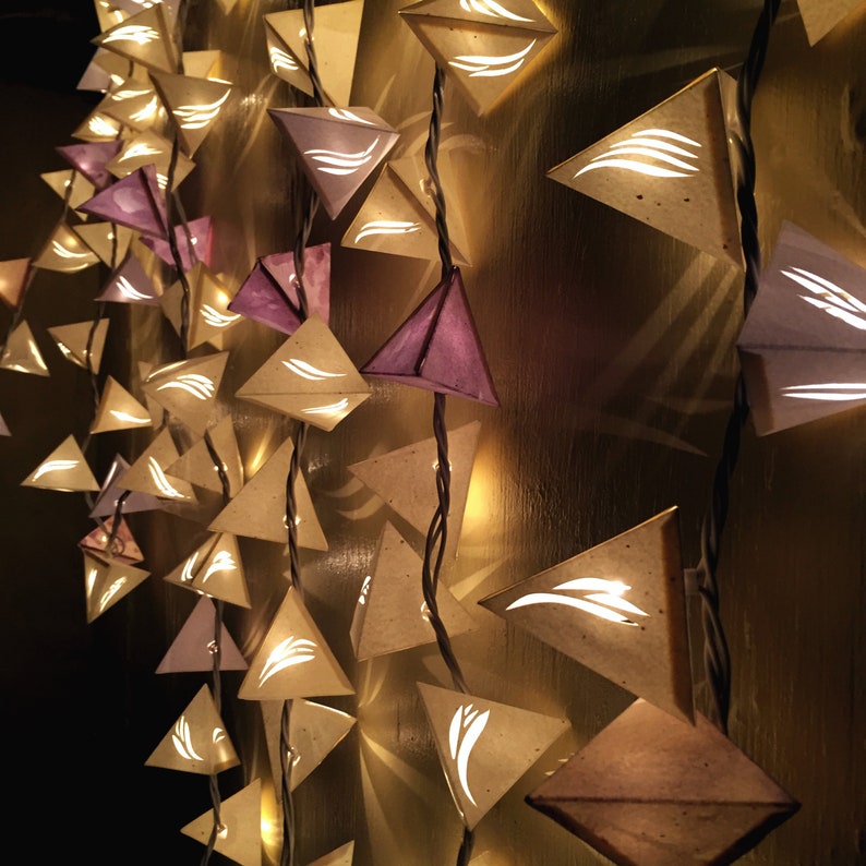Paper Lantern Garland METEOR Handmade Geometric Lanterns - Etsy