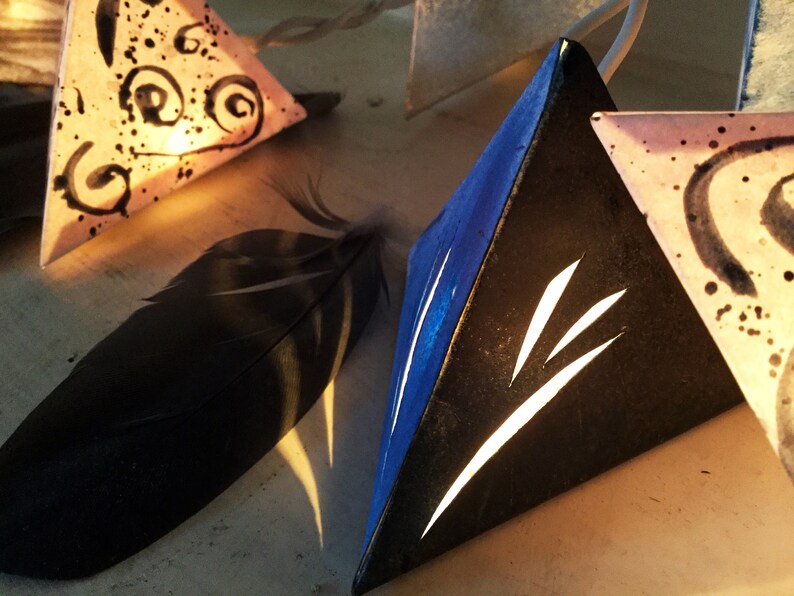 Origami Lanterns - THE SUMMER BREEZE - Handmade Paper Light Garland in ...